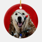 Yellow lab Christmas Ceramic Ornament | Zazzle