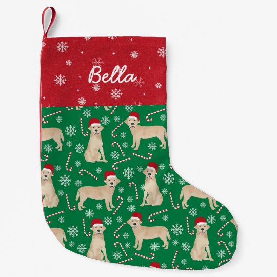 Yellow Lab Christmas dog custom name Small Christmas Stocking | Zazzle.com
