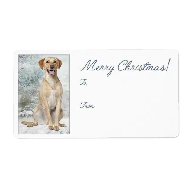 Yellow Lab Christmas Gift Labels | Zazzle