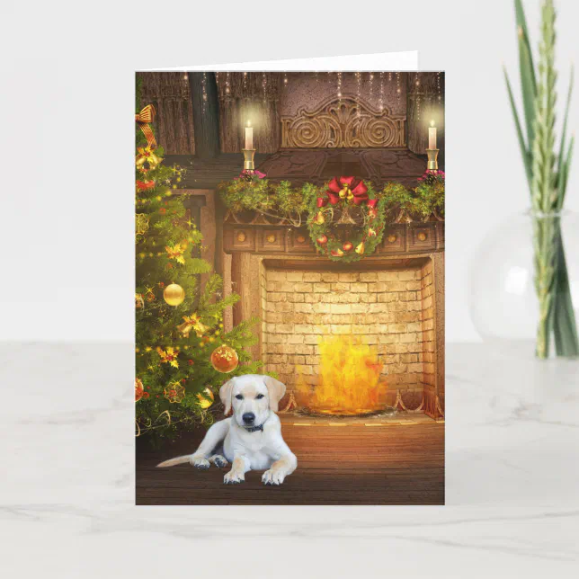 Yellow lab Christmas Holiday Card | Zazzle