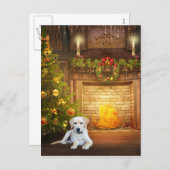 Yellow lab Christmas Holiday Postcard | Zazzle