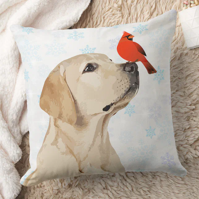 Yellow Lab Christmas Labrador Throw Pillow | Zazzle