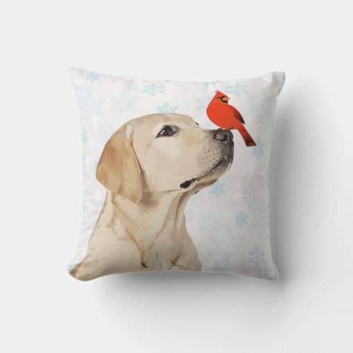 Yellow Lab Christmas Labrador Throw Pillow | Zazzle
