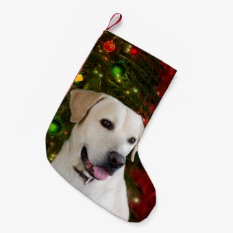 Yellow lab Christmas Small Christmas Stocking | Zazzle