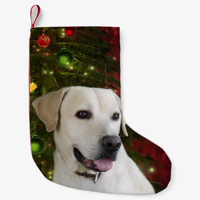Yellow lab Christmas Small Christmas Stocking | Zazzle