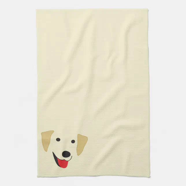Yellow Lab Face Kitchen Towel | Zazzle