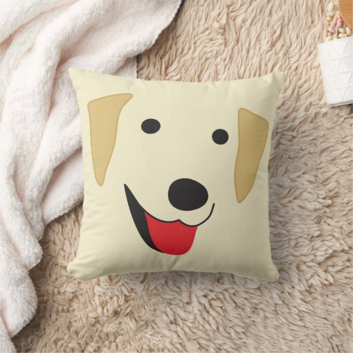Yellow Lab Face Throw Pillow | Zazzle