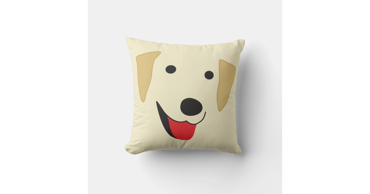 Yellow Lab Face Throw Pillow | Zazzle
