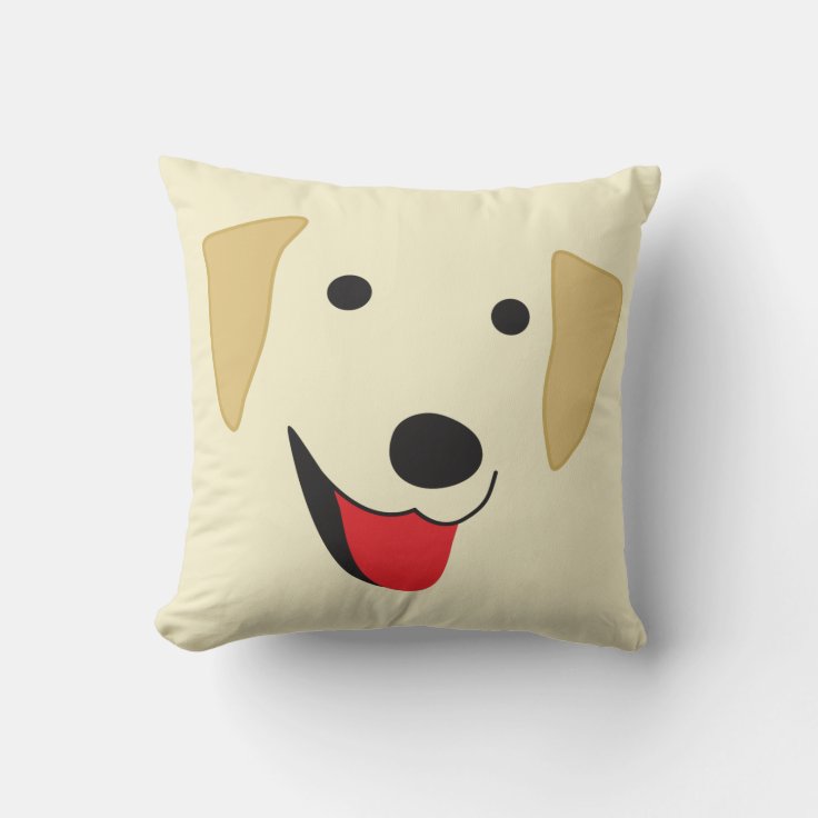 Yellow Lab Face Throw Pillow | Zazzle