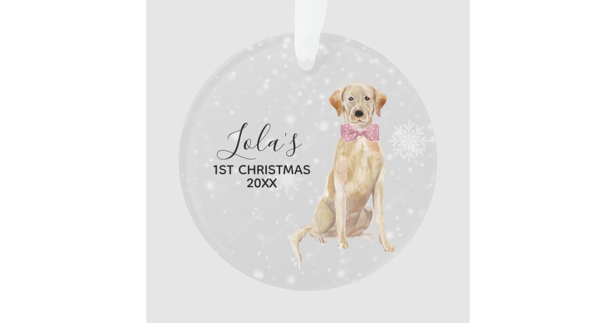 Yellow Lab Labrador Retriever Holiday Christmas Ornament | Zazzle