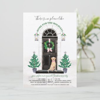 Yellow Lab Labrador Retriever Holiday Party Invitation | Zazzle