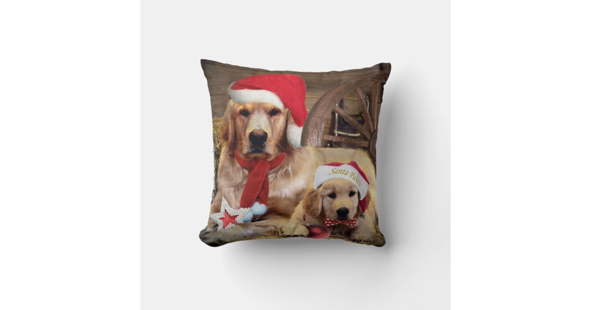 Yellow Lab Merry Christmas Holiday Pillows | Zazzle