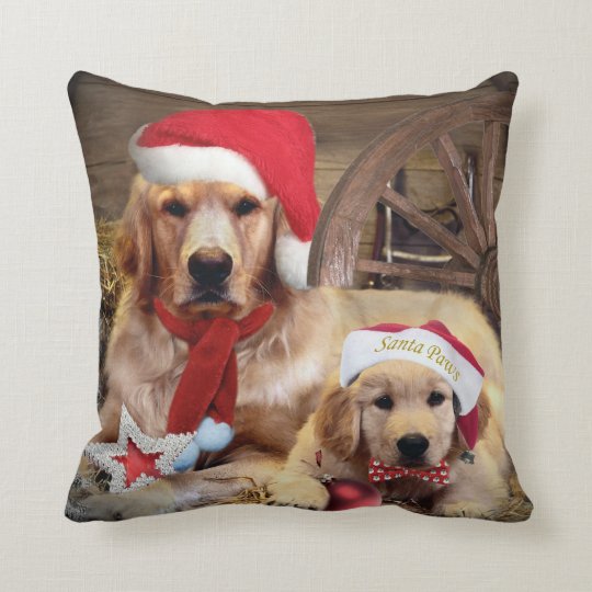 Yellow Lab Merry Christmas Holiday Pillows | Zazzle.com