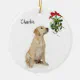 Yellow Lab Mistletoe Christmas Ornament | Zazzle