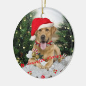 Yellow Lab Santa Paws Ornament | Zazzle