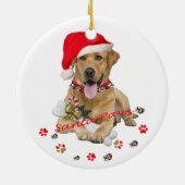 Yellow Lab Santa Paws Ornament | Zazzle