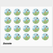 Yellow Labrador and Letter from a Friend Classic Round Sticker | Zazzle