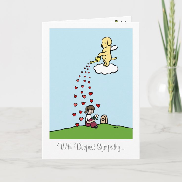 Yellow Labrador Angel with Love Card | Zazzle