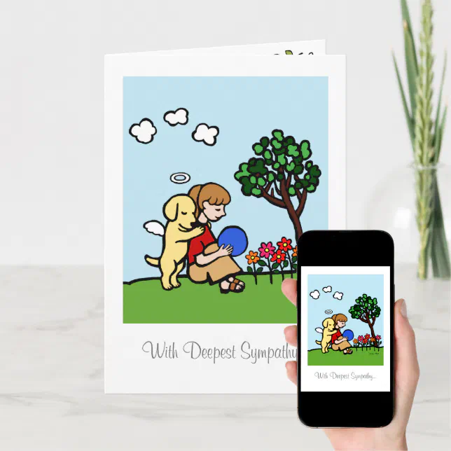 Yellow Labrador Angel with Love Card | Zazzle