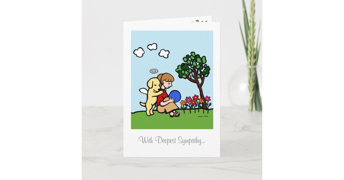 Yellow Labrador Angel with Love Card | Zazzle