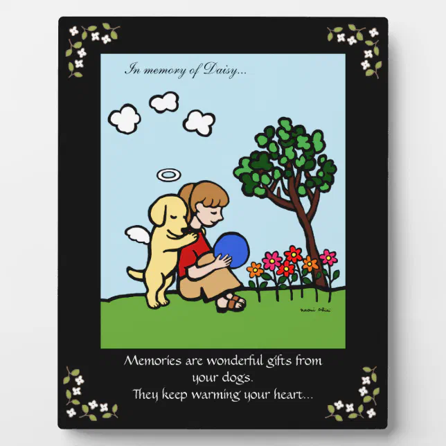 Yellow Labrador Angel with Love Memorial Plaque | Zazzle