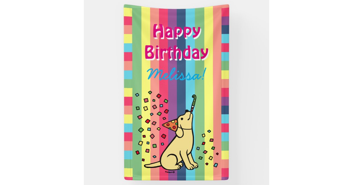 Yellow Labrador Birthday Party Confetti Banner | Zazzle