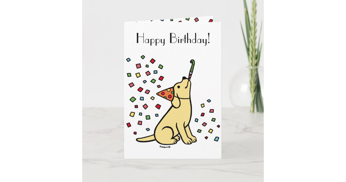 Yellow Labrador Birthday Party Confetti Card | Zazzle