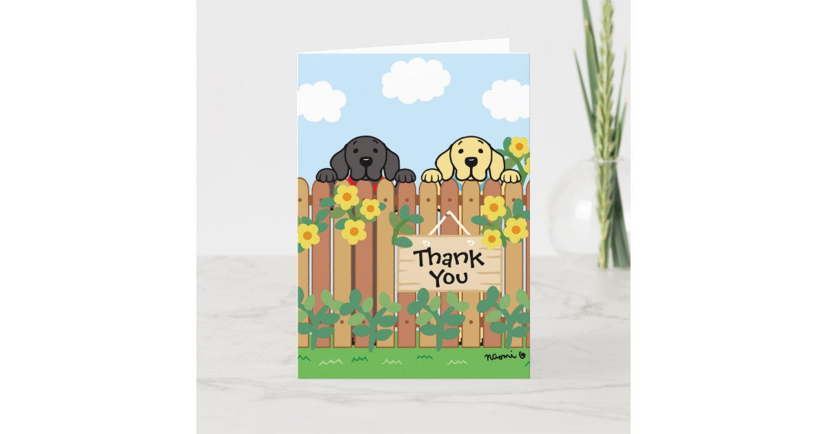 Yellow Labrador Black Labrador Thank You Card | Zazzle