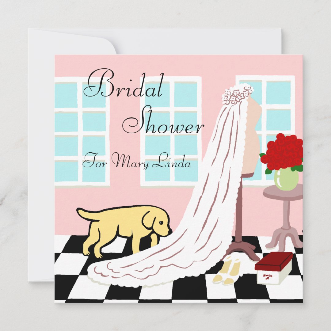 Yellow Labrador Bridal Shower Invitation | Zazzle