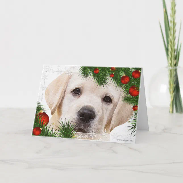 Yellow Labrador Christmas Card | Zazzle