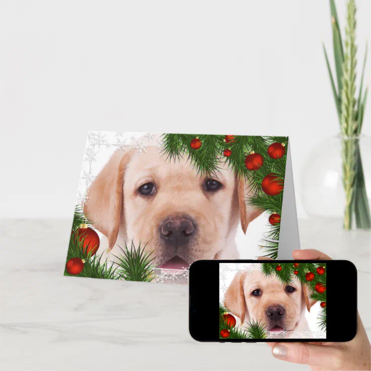 Yellow Labrador Christmas Card | Zazzle