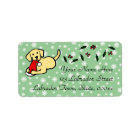 Yellow Labrador Christmas Cartoon Label | Zazzle