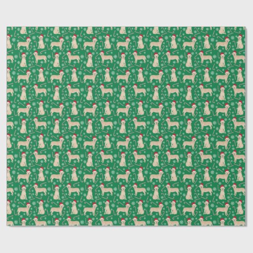 Yellow Labrador Christmas dog Wrapping Paper | Zazzle
