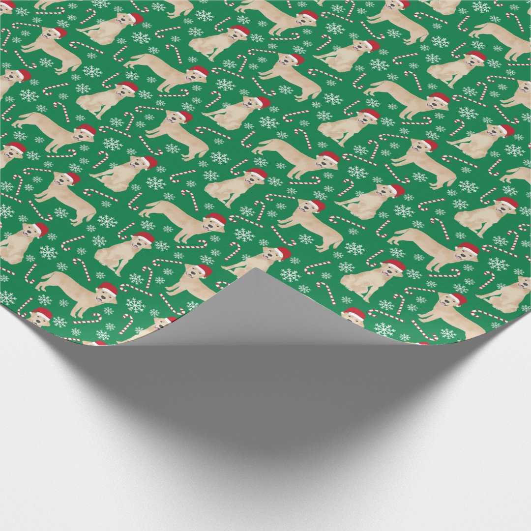 Yellow Labrador Christmas dog Wrapping Paper | Zazzle