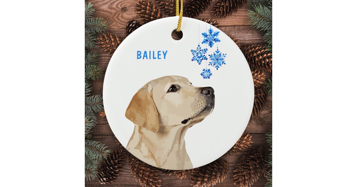 Yellow Labrador Christmas Ornament | Zazzle