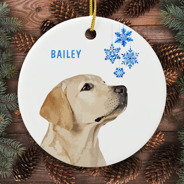 Yellow Labrador Christmas Ornament | Zazzle