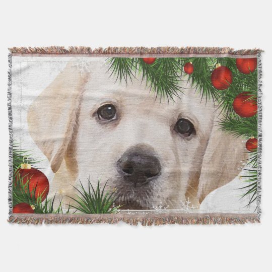 Yellow Labrador Christmas Throw Blanket | Zazzle.com