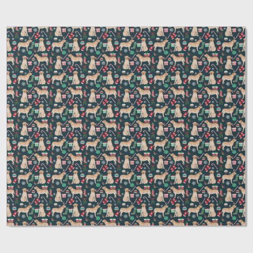 Yellow Labrador Christmas wrapping paper | Zazzle