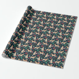 Yellow Labrador Christmas wrapping paper | Zazzle