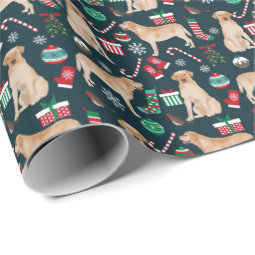Yellow Labrador Christmas wrapping paper | Zazzle