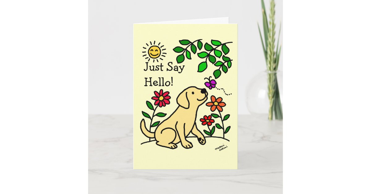 Yellow Labrador & Green Card | Zazzle