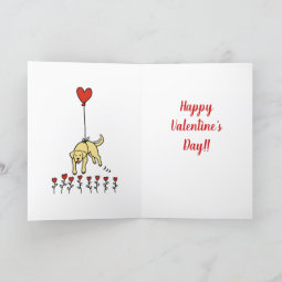 Yellow Labrador Heart Balloon Valentine Holiday Card | Zazzle