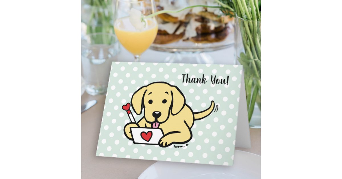 Yellow Labrador Love Letter Thank You Card | Zazzle