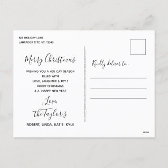 Yellow Labrador Merry Christmas Labrador Retriever Holiday Postcard ...