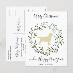 Yellow Labrador Merry Christmas Labrador Retriever Holiday Postcard ...