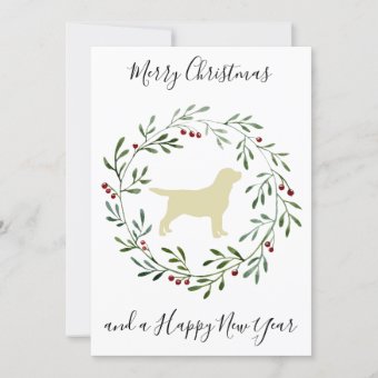 Yellow Labrador Merry Christmas Labrador Retriever Invitation | Zazzle