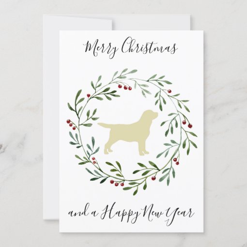 Yellow Labrador Merry Christmas Labrador Retriever Invitation | Zazzle