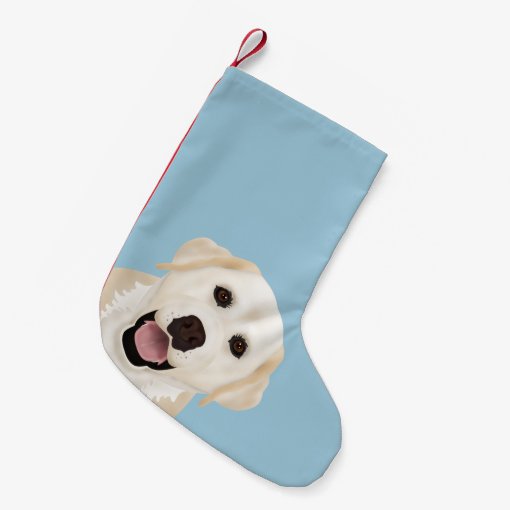 yellow labrador retriever cartoon small christmas stocking | Zazzle