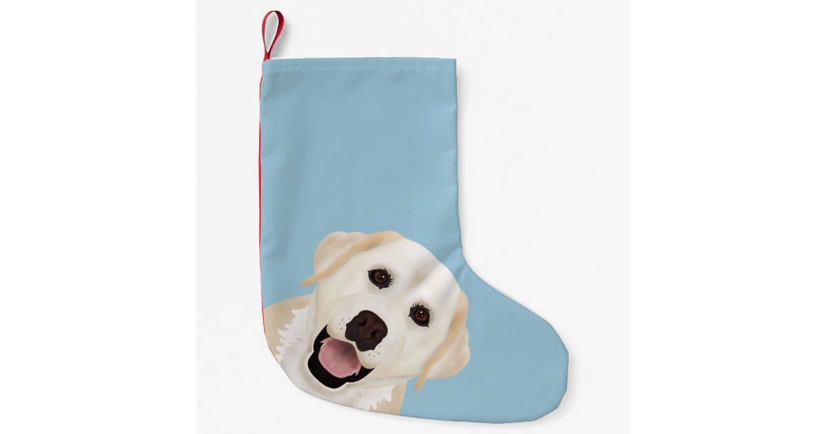 yellow labrador retriever cartoon small christmas stocking | Zazzle