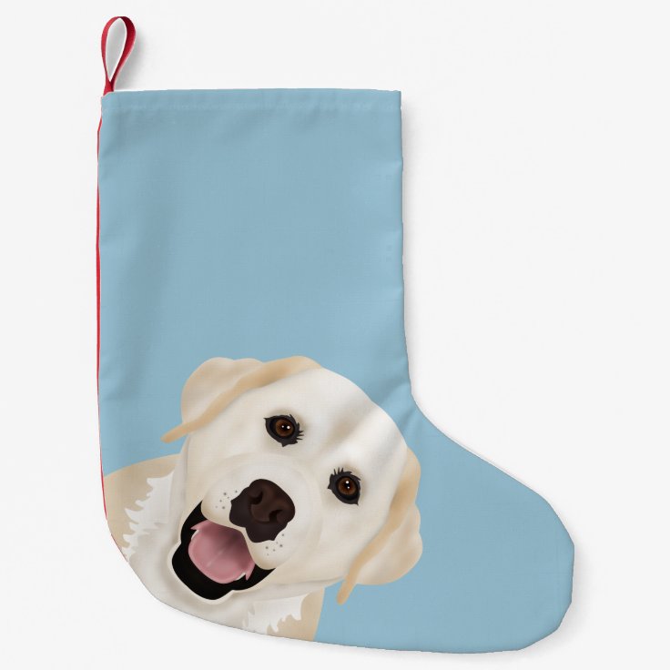 yellow labrador retriever cartoon small christmas stocking | Zazzle